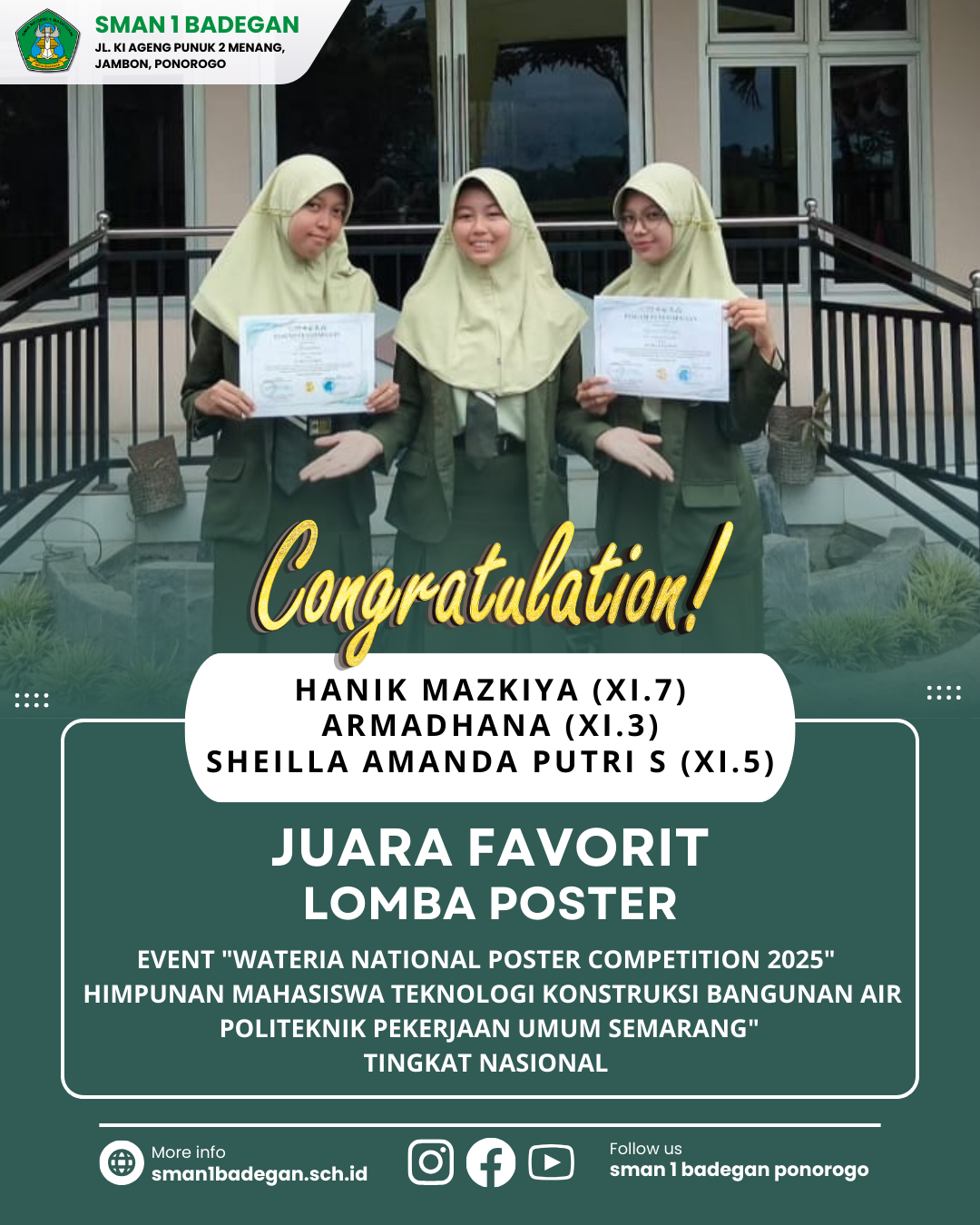 Juara Favorit Lomba Poster “Wateria Natioanl Poster Competition 2025 ...